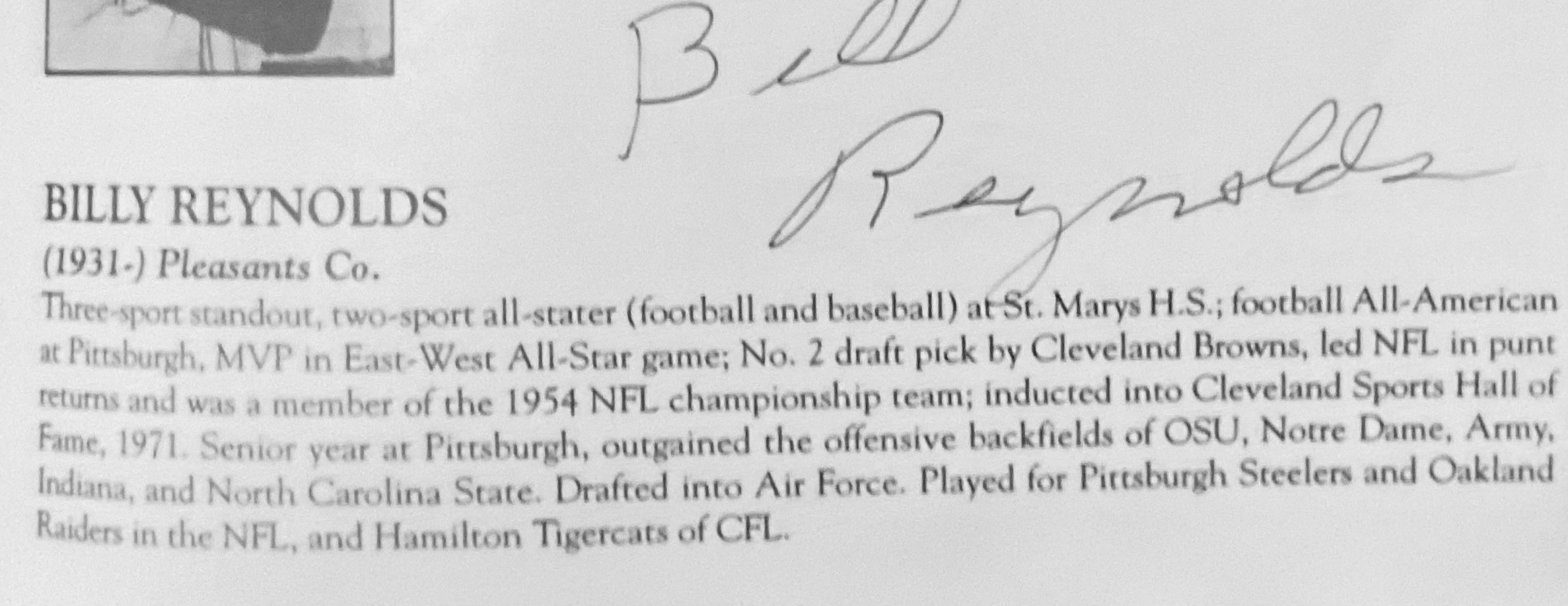 Billy Reynolds – Class of 1998 – Mid-Ohio Valley Sports Hall of Fame