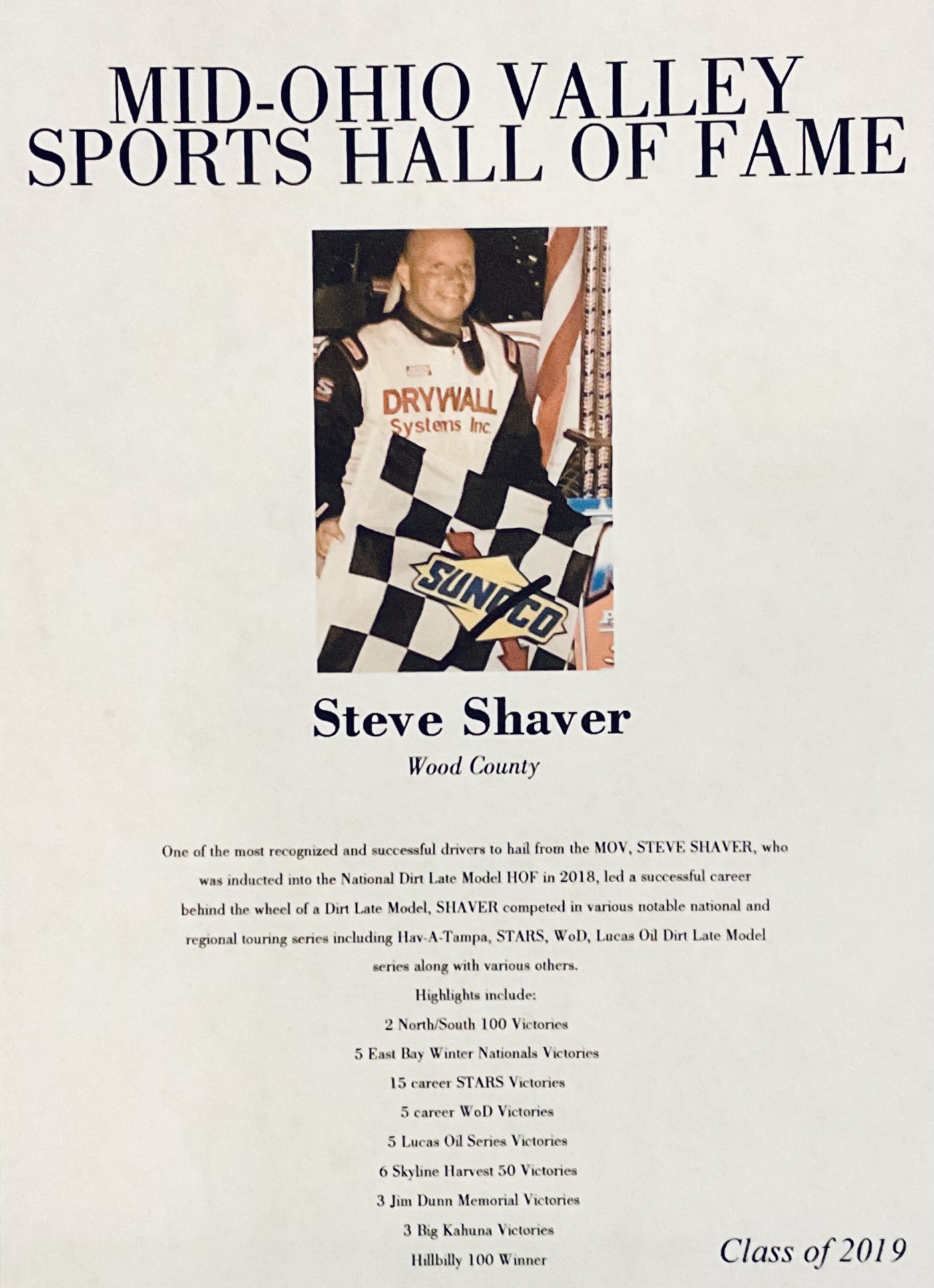 Steve Shaver – Class of 2019 – Mid-Ohio Valley Sports Hall of Fame