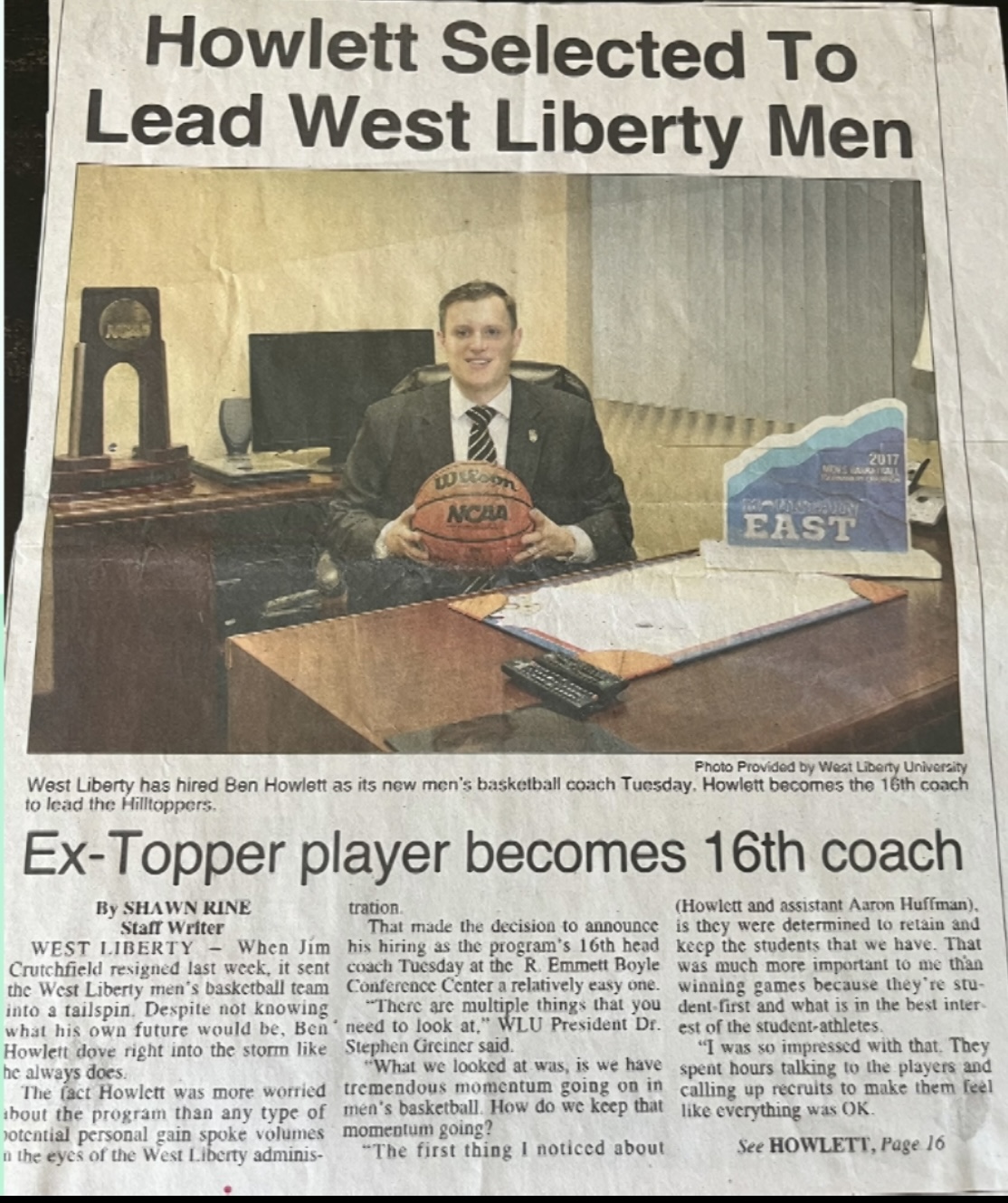 Ben Howlett – Class of 2021 – Mid-Ohio Valley Sports Hall of Fame