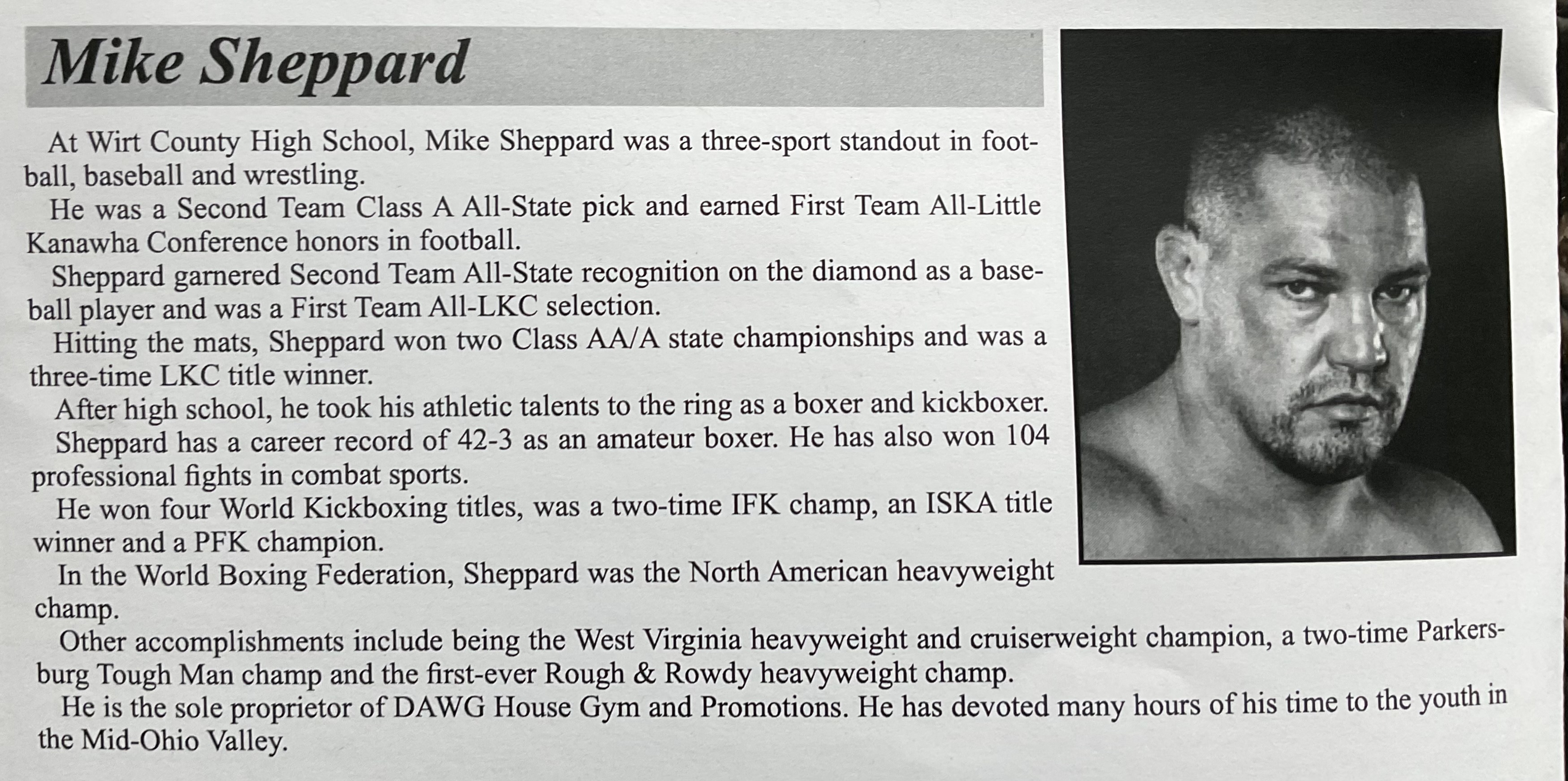 Mike Sheppard – Class of 2023 – Mid-Ohio Valley Sports Hall of Fame