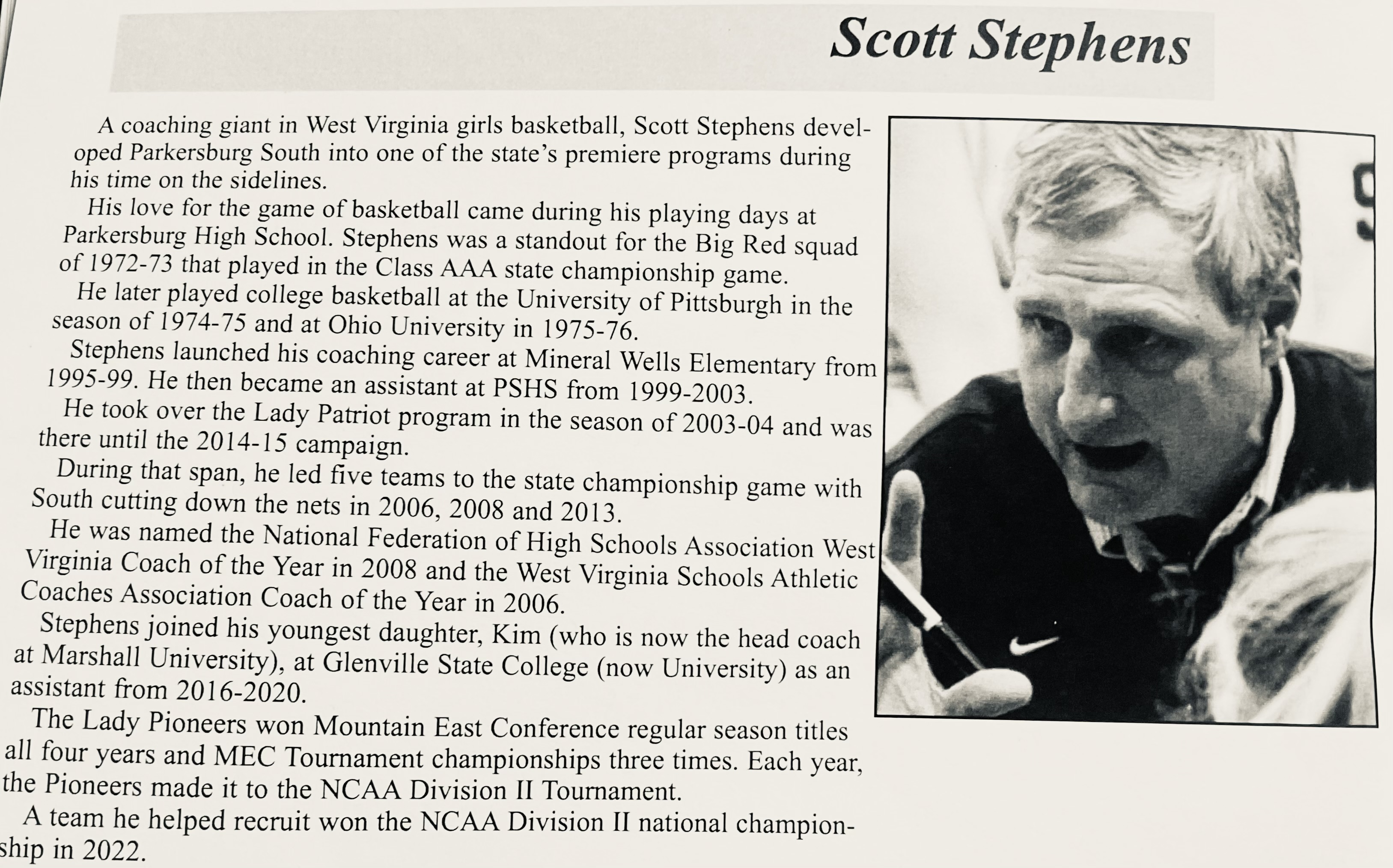 Scott Stephens – Class of 2023 – Mid-Ohio Valley Sports Hall of Fame