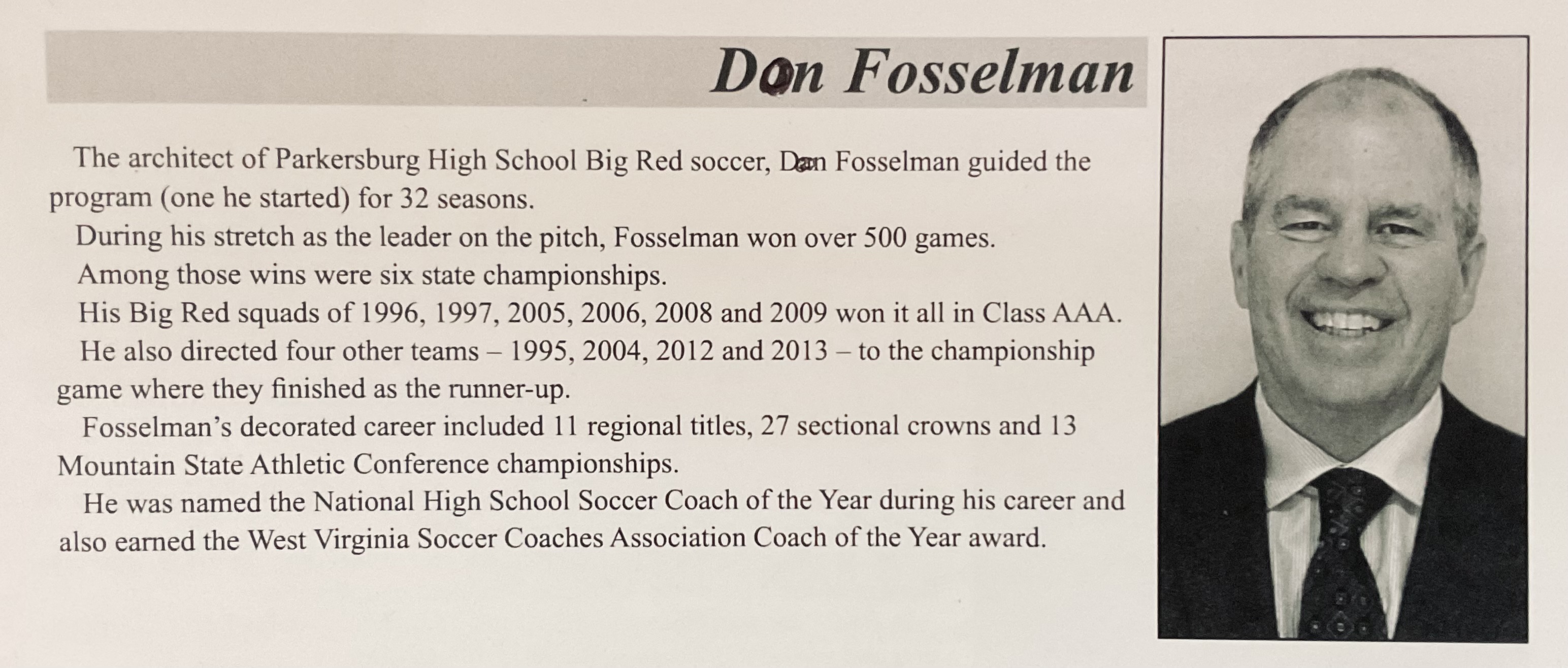 Don Fosselman – Class of 2023 – Mid-Ohio Valley Sports Hall of Fame